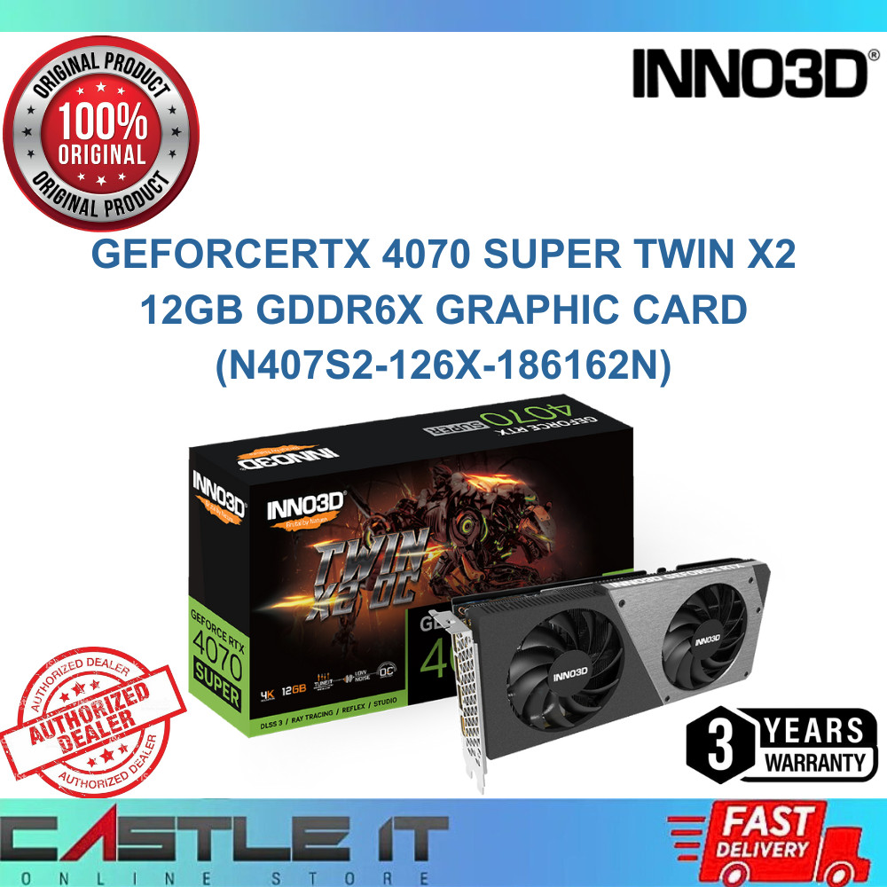 INNO3D RTX 4070 SUPER TWIN X2 12GB GDDR6X Nvidia GeForce RTX4070S ...