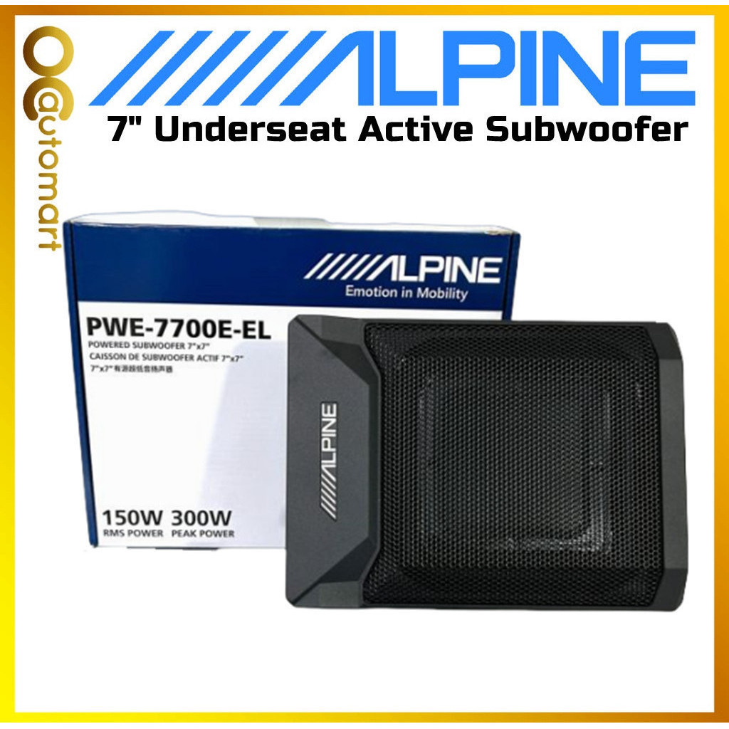 Alpine E Series 7" Active Subwoofer Underseat Active Sub Woofer PWE ...