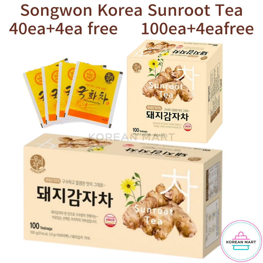 Songwon Korea Sunroot Tea 40ea + 4ea, 100ea + 4ea / Jerusalem Artichoke ...