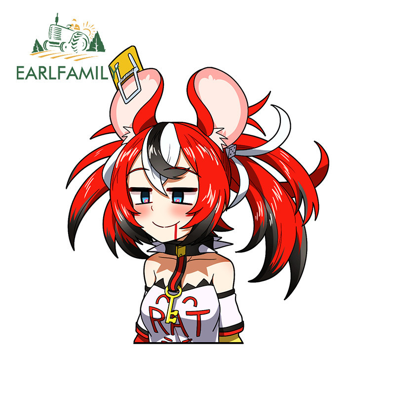 EARLFAMILY 13cm Hakos Baelz Cute Anime Car Sticker Loli Kawaii Cartoon ...