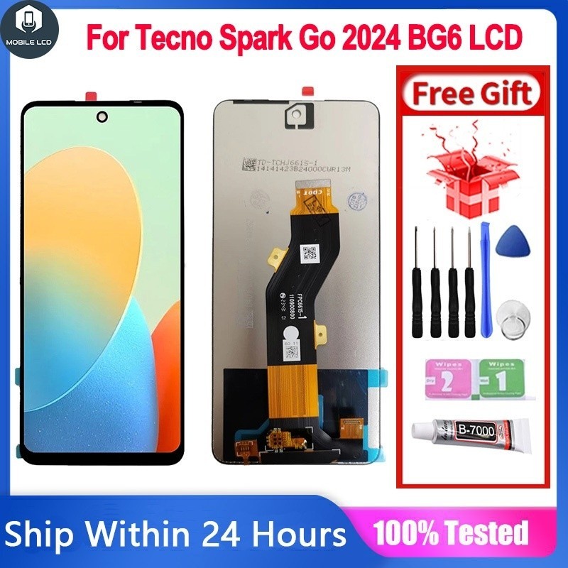 Original With Frame For Tecno Spark Go 2024 BG6 LCD Screen Display ...