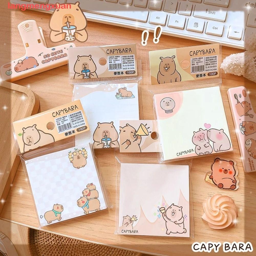 LANGMENGXUAN Capybara Memo Pad, Kawaii Cute Note Paper, Memo Notepad ...