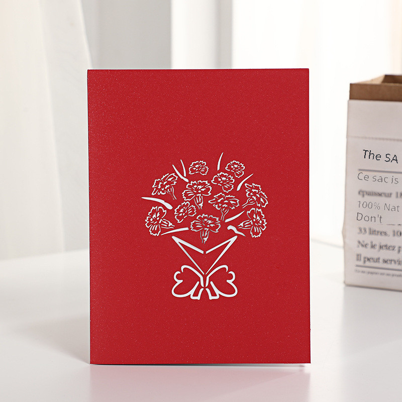 3D kad tahniah tiga dimensi tumbuh-tumbuhan kreatif jambak bunga kertas ...