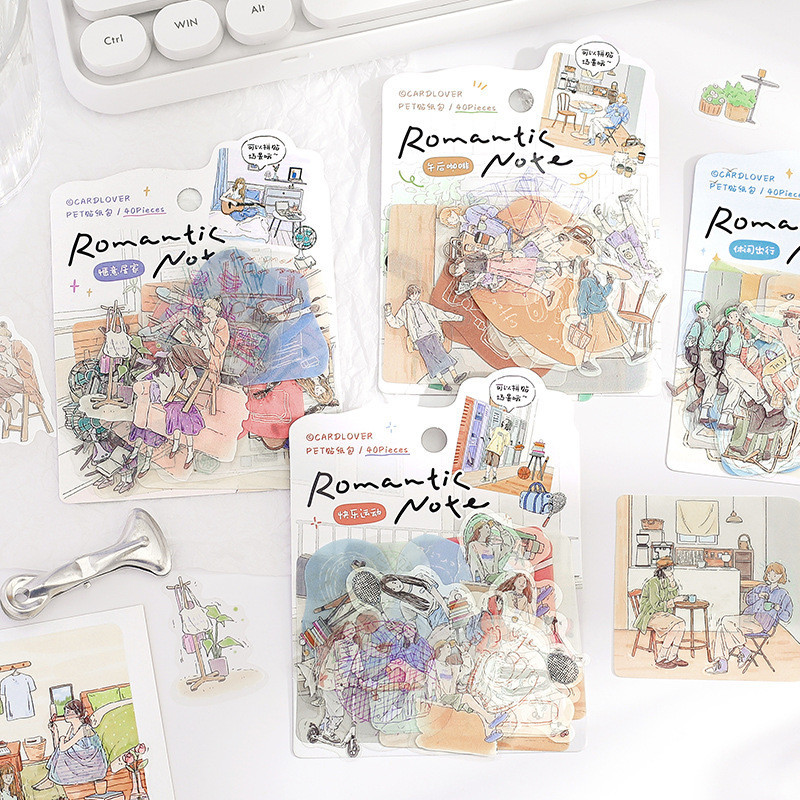 ENWEI 40 Pcs [Romantic Essays Series] Aesthetics Journal Stickers ...