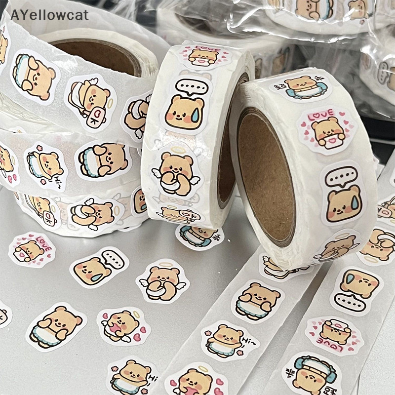 AY 500Pcs/roll Cute Round Seal Stickers Rolls Stickers Graffiti Luggage ...