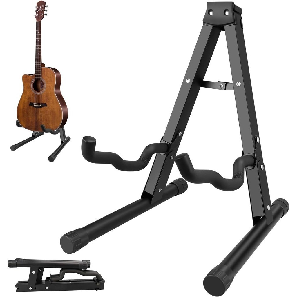 1/2/4 pek Guitar Stand, A-Frame Folding Guitar Stand dengan getah bukan ...