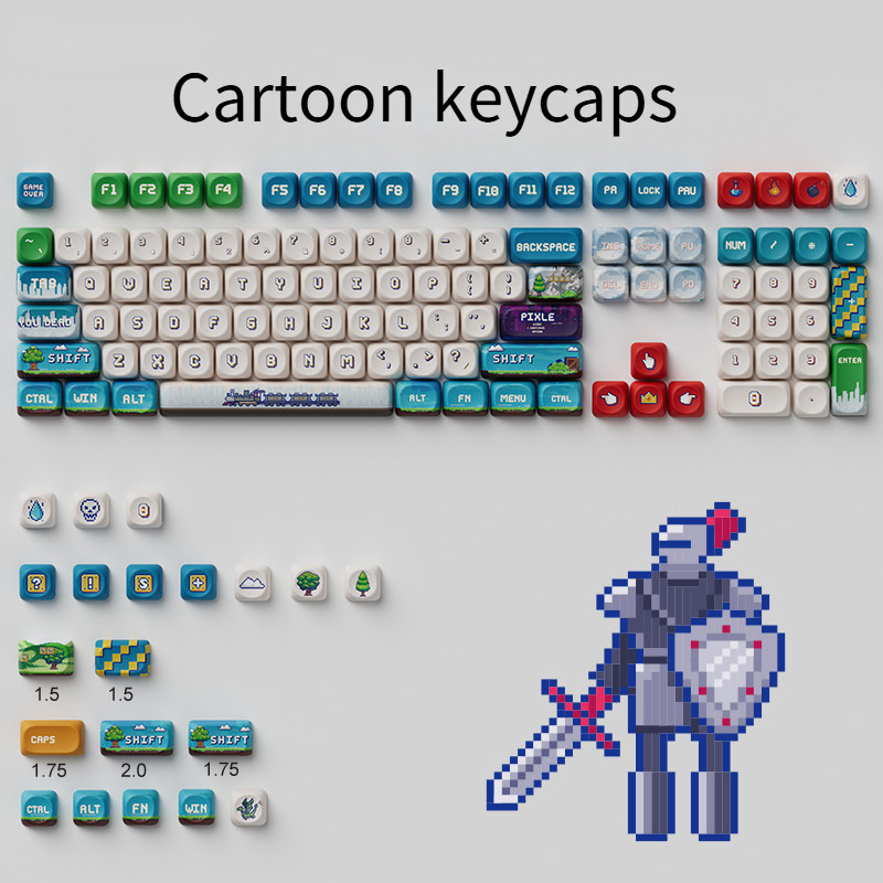 Pixel Cartoon Keycaps 5 Side DYE-SUB OQO Profile MX Type for Mechanical ...