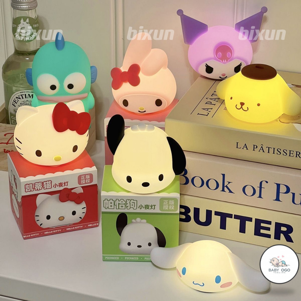 OGO Sanrio Night Light Mini Silicone Lamp Kuromi Melody Cinnamoroll ...