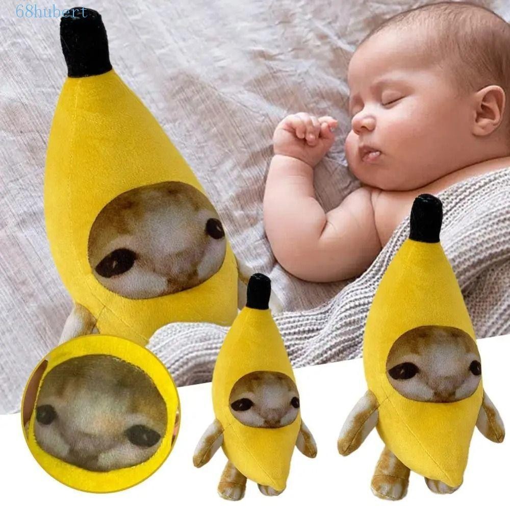 HUBERT Banana Cat Plush Toy, Plush Stuffed Doll Happy Cat Stuffed Toy ...