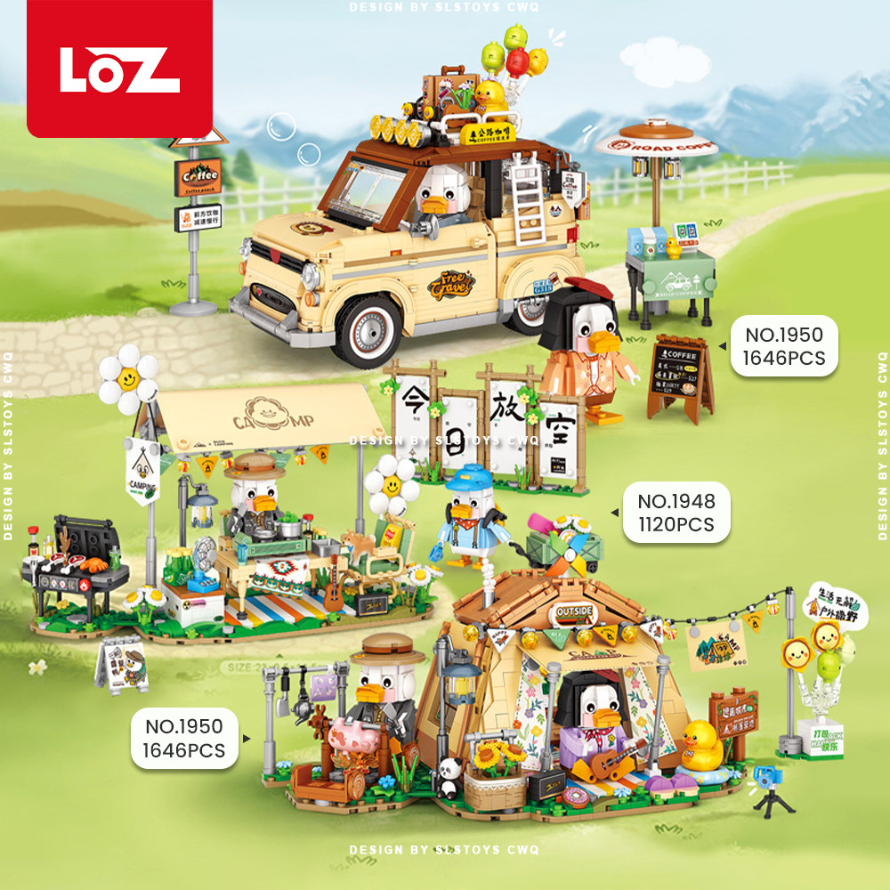 LOZ IDEAS 1948 / 1949 / 1950 / Camping Duck Mini Block Gift Decoration ...