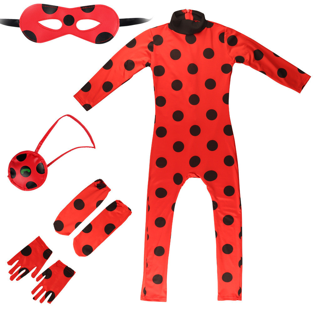 Pakaian Halloween baru ladybug jumpsuit pakaian sarung tangan kaki ...