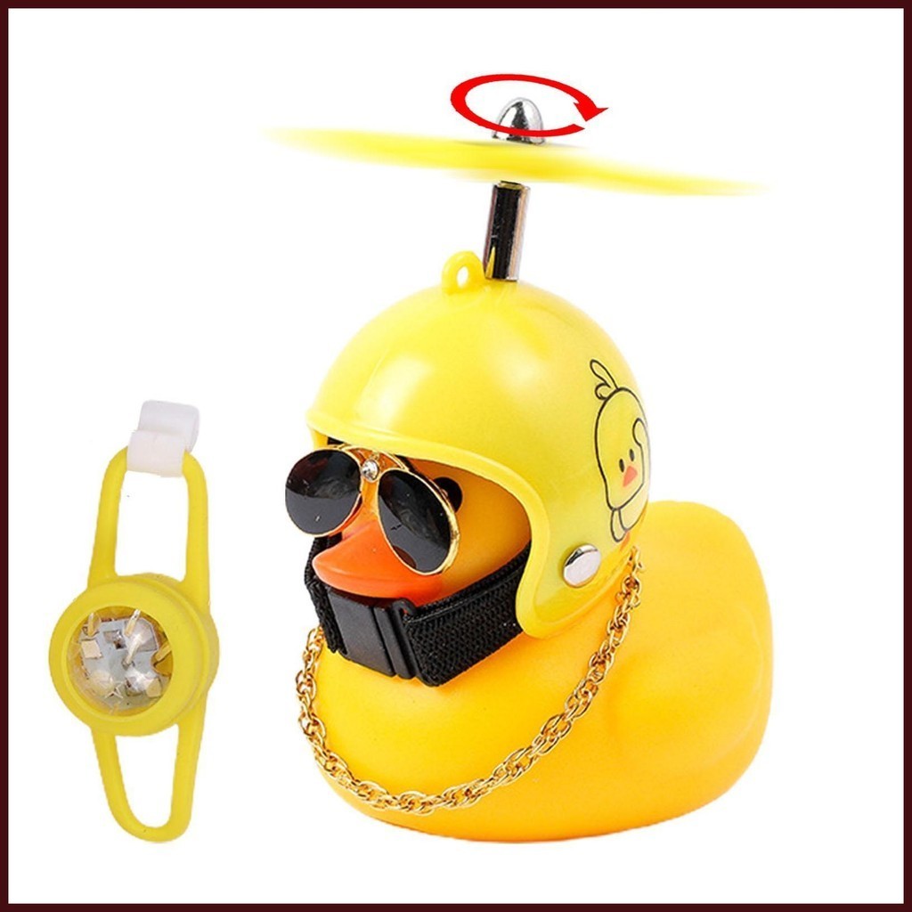 Dashboard Duck Cartoon Yellow Rubber Duck Decor Wearing Propeller ...