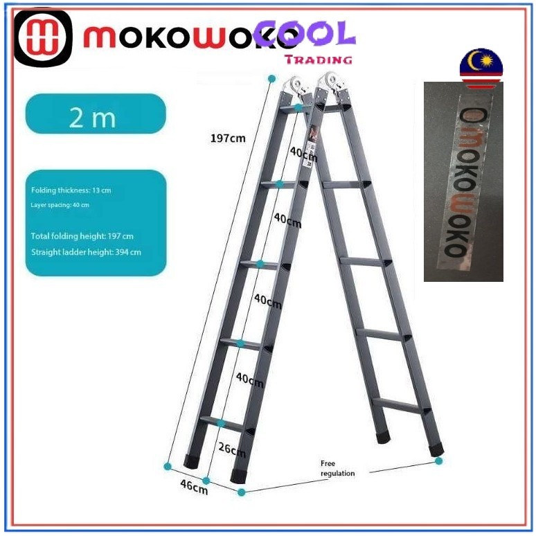 ZZZ 10 Steps 3.94 Meter Double Side Ladder Retractable Household ...