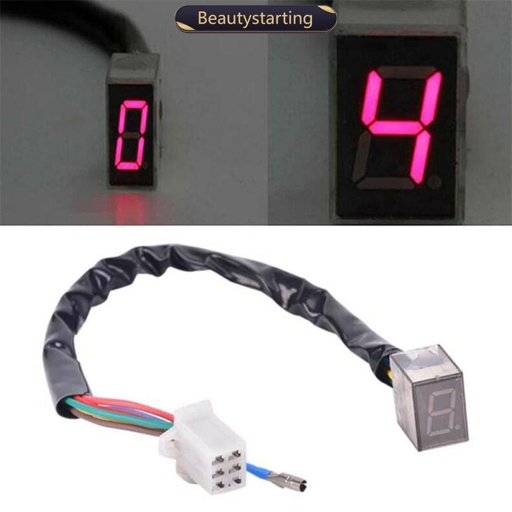 BEAUTYSTARTING Universal Motorcycle Digital Gear Indicator LED 5 ...