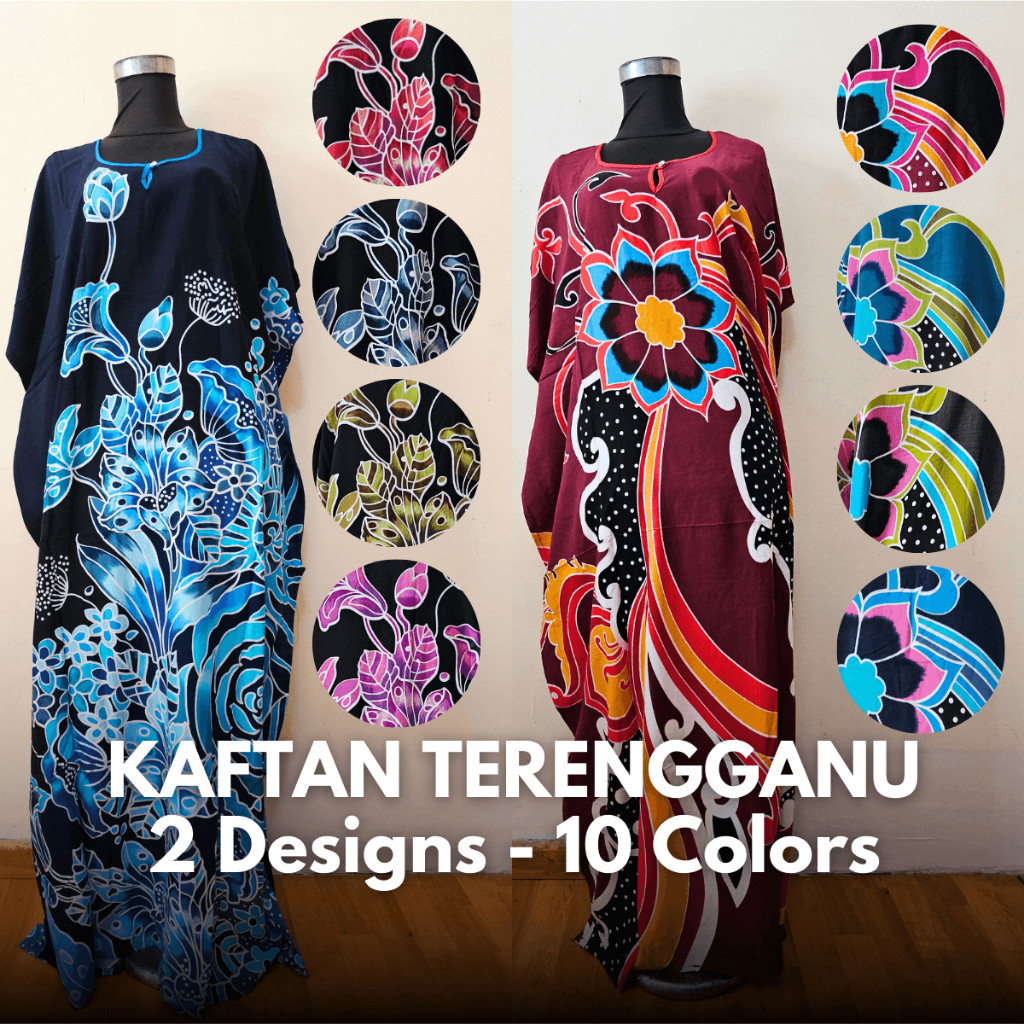 Kaftan Cotton Corak Batik Baju Kelawar Wanita Indian Fancy Multi Color ...