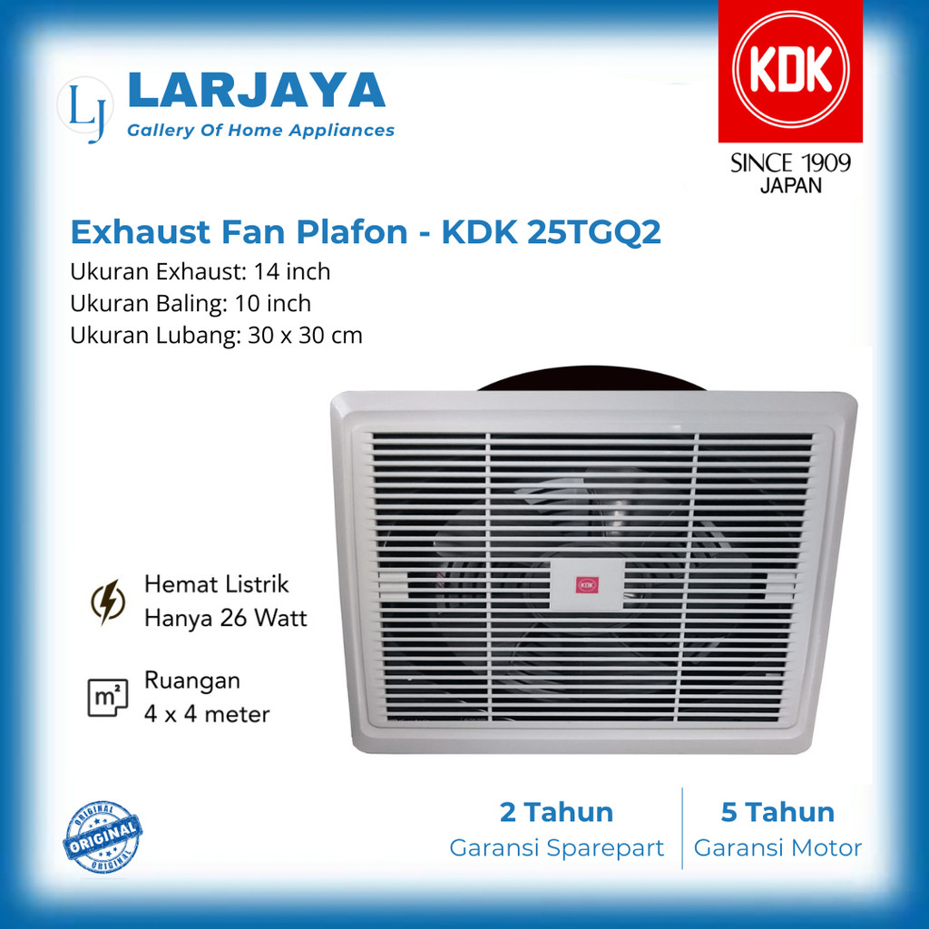 KDK 10 inch Ceiling Exhaust Fan 25TGQ | 25 TGQ 10" Ventilating Exhaust ...