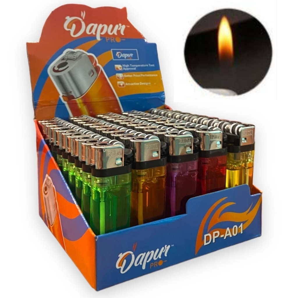 DAPUR DP-A01 Lighter Transparent Colorful Flint Disposable Gas Lighter ...