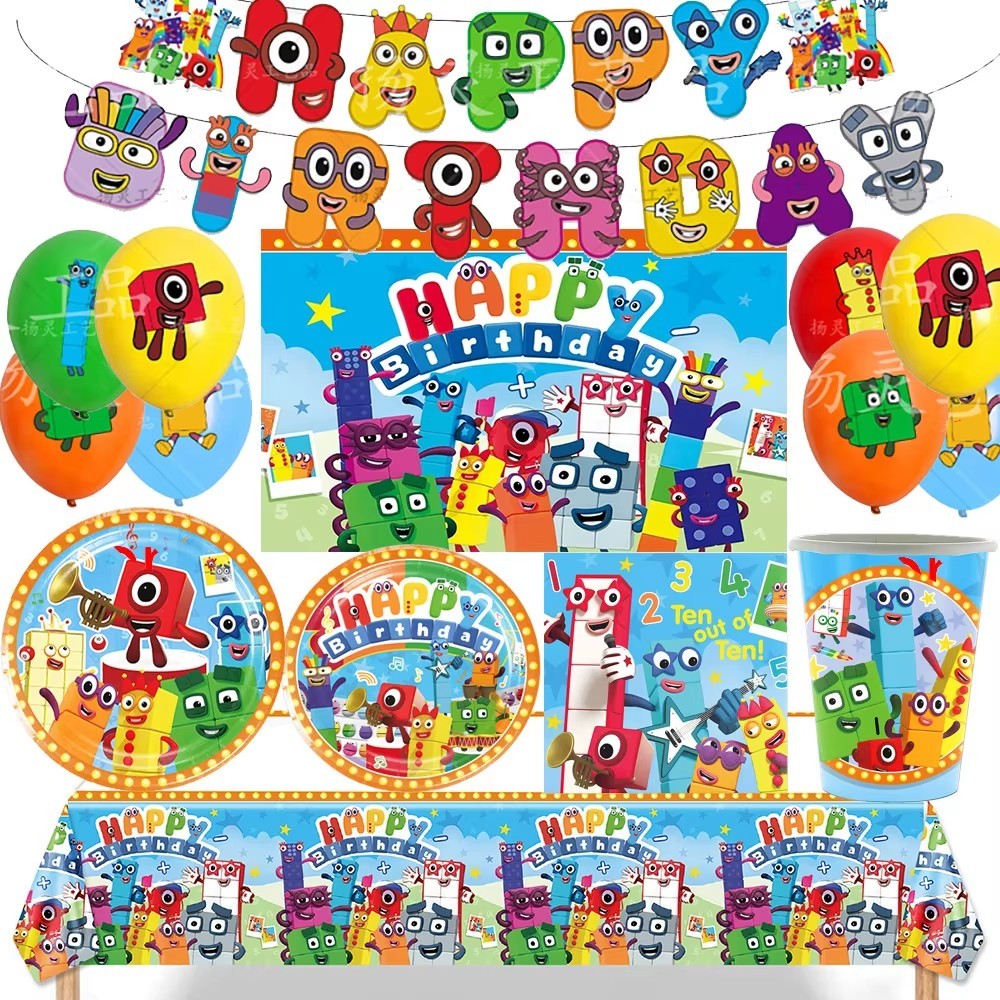 numberblocks Birthday Theme Party Decoration Tableware Paper Cup ...