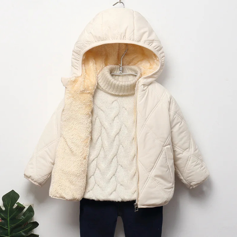 Baby Kids Coats Winter Thicken Jackets For Boys Warm Plush Outerwear Girls Fur Hooded Jackets ...