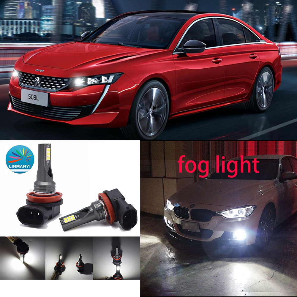 For Peugeot 508 2012-2023(Fog Lamp) -Front LED LAI Bulbs 6000K 12V-24V ...