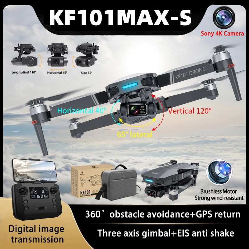 KF101 MAX-S 5G WIFI Repeater Drone 4K HD Camera 360° Obstacle Avoidance ...