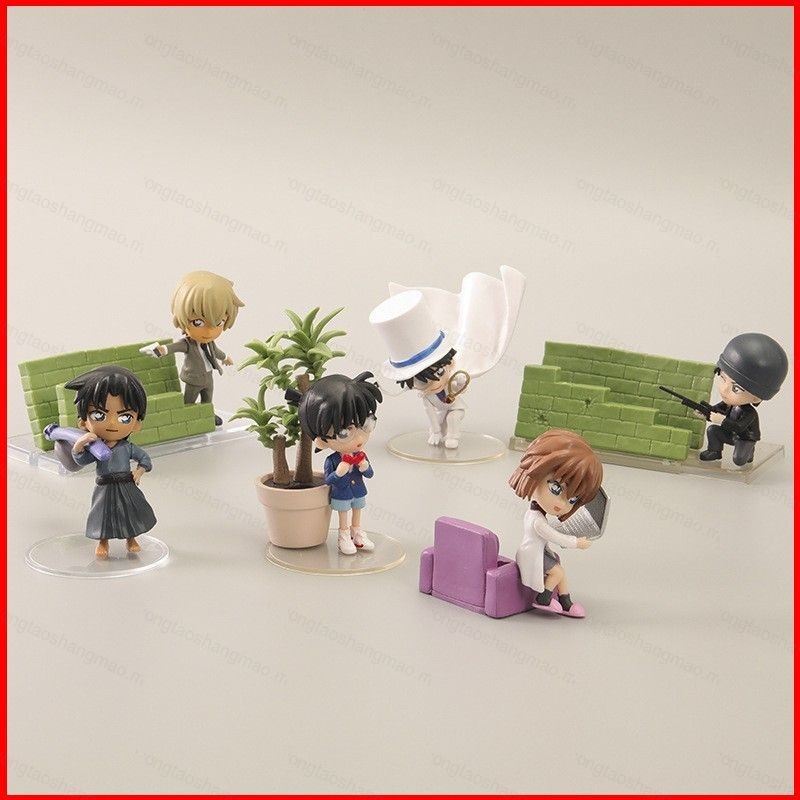 YTS 6pcs Detective Conan Action Figure Conan Edogawa Mouri Ran Kudou ...