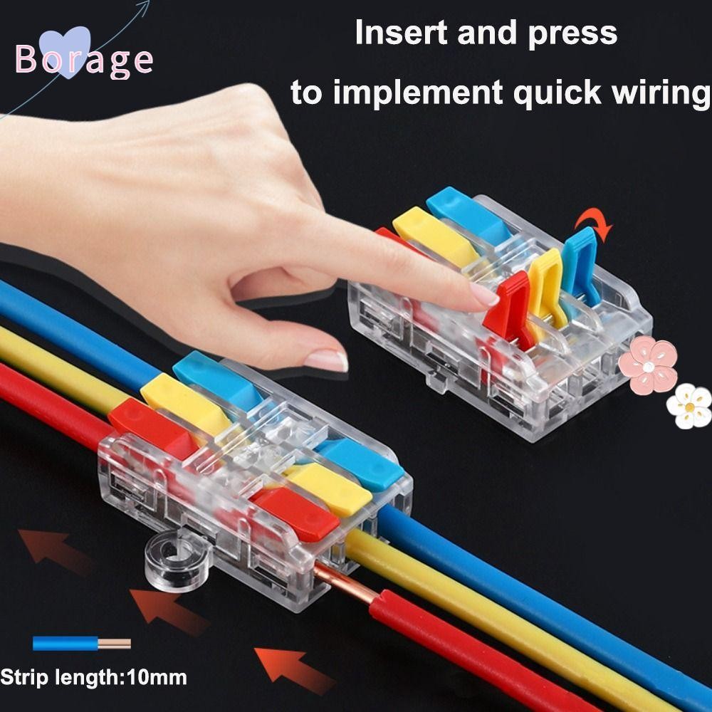 BORRAONE Wire Connector, Universal Compact Mini Quick Terminal Block ...