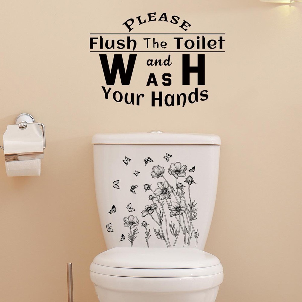 GRKN~Funny Toilet Stickers Bathroom Quotes Sticker Toilet Seat Wall ...
