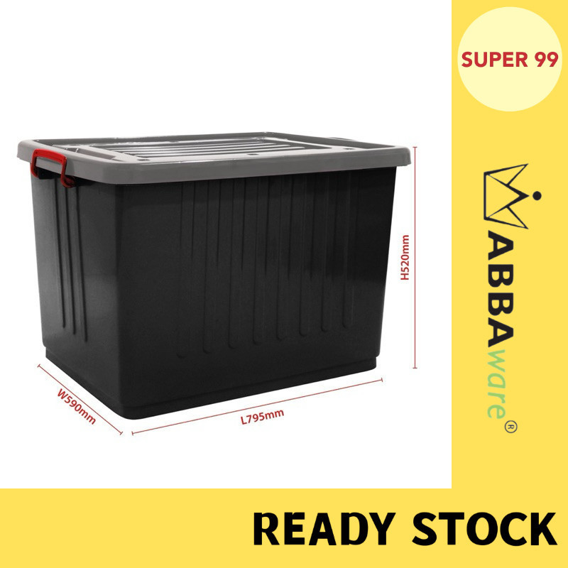 (155L) ABBAWARE Storage Box Kotak Simpanan Dengan Roda Storage Box with ...