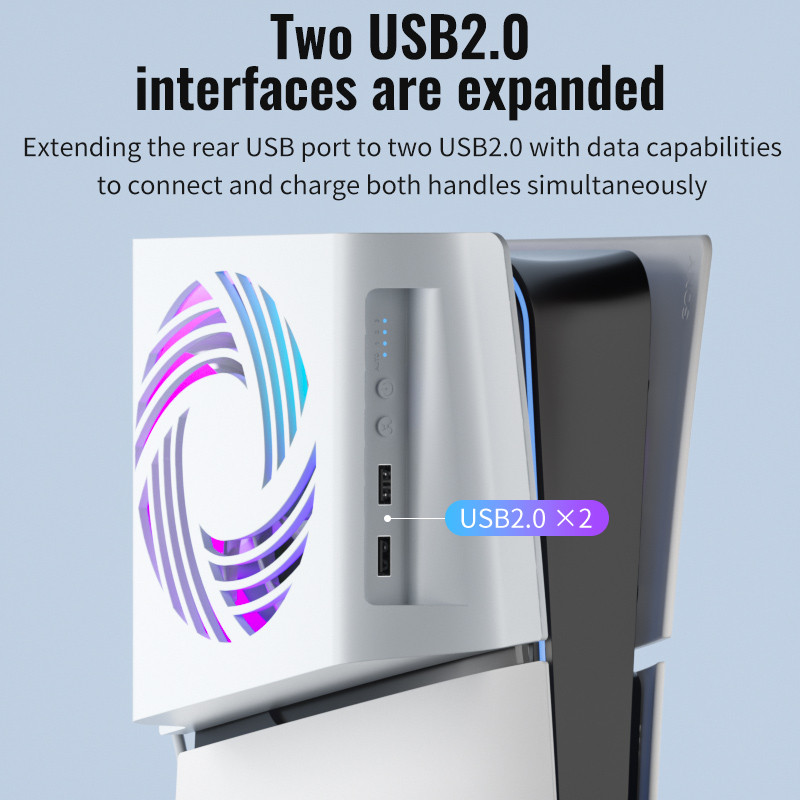 RGB Cooling Fan for PS5 Slim High-efficiency Adjustable Cooling System ...