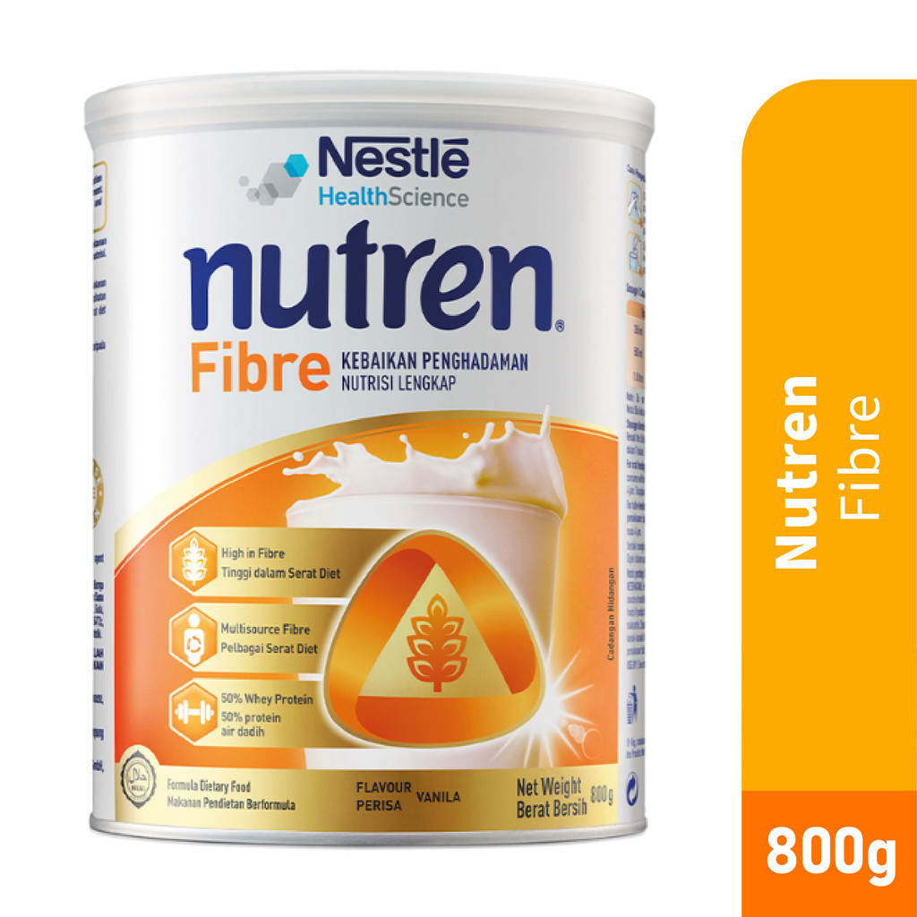 NUTREN Fibre 800g with Whey Protein, High Fiber, Fos, Inulin For ...