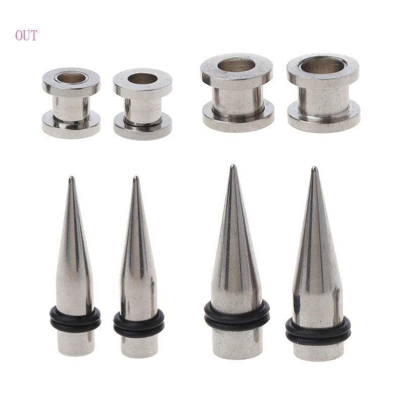 Best 2 Pairs 7mm and 9mm 316L Steel Ear Eyelets Tapers and Tunnels Ear Studs Set | Shopee Malaysia