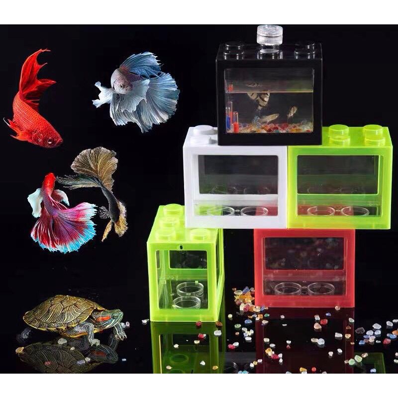 🔥Ready Stock🔥Small Aquarium Mini Lego Block Tank Betta, Guppy Tank ...