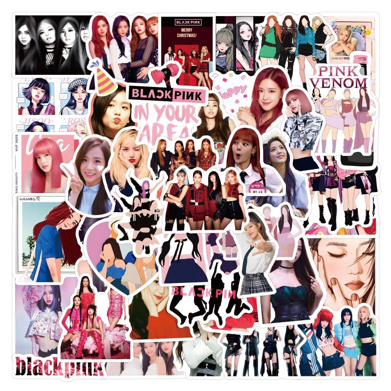 50Pcs/Set Blackpink Stickers Waterproof Jisoo Jennie ROSÉ Stickers ...