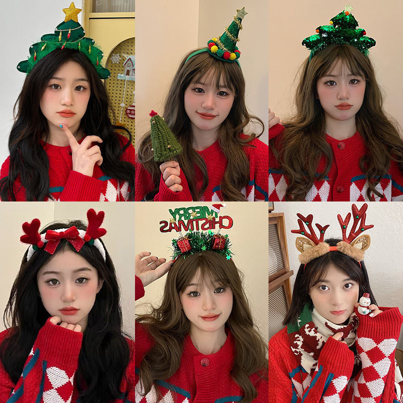 Christmas Headwear Cute Funny Christmas Hat Headband Cartoon Christmas ...