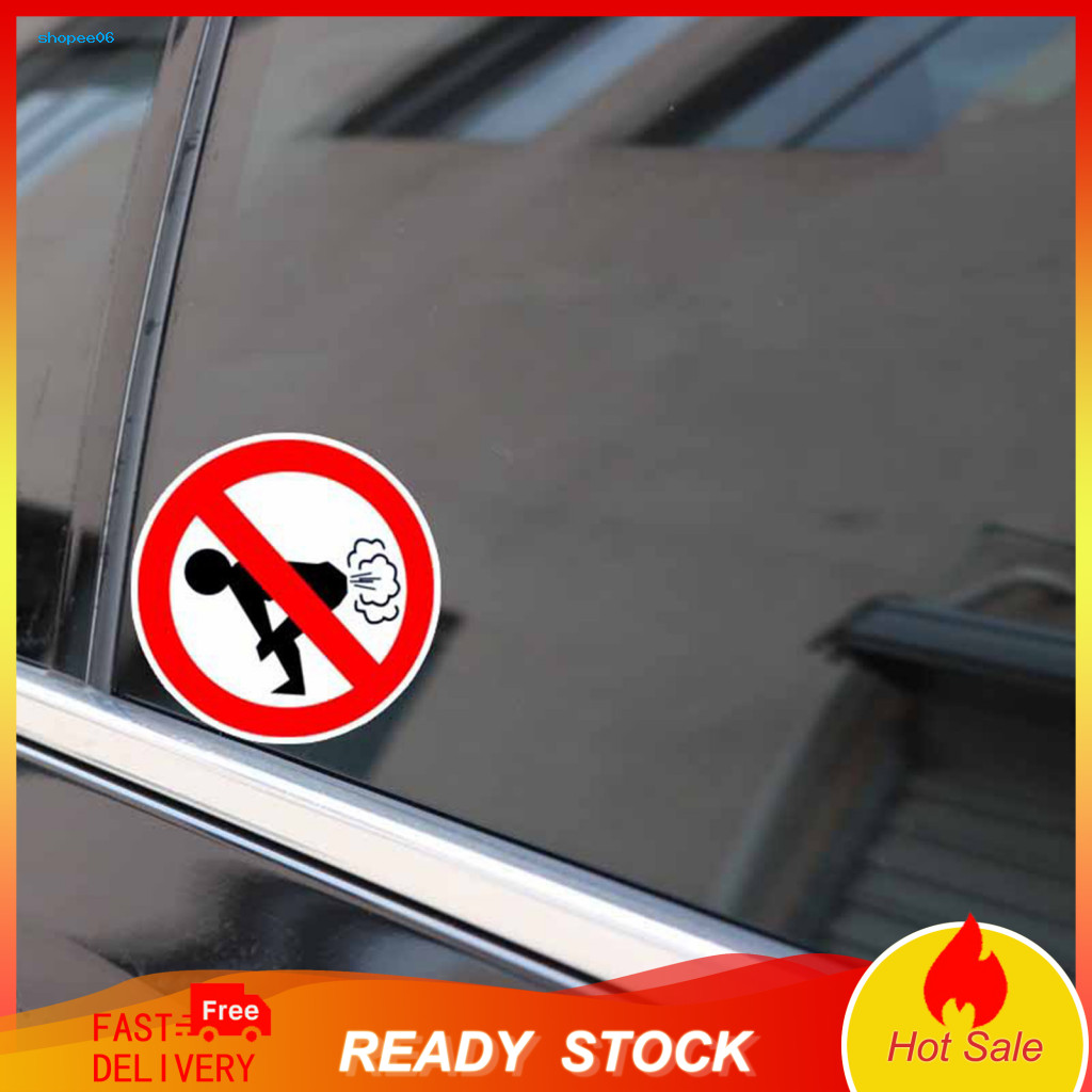 SDRU Car Humor Decals Car Body Side Decals 5pcs Funny No Farting Car ...
