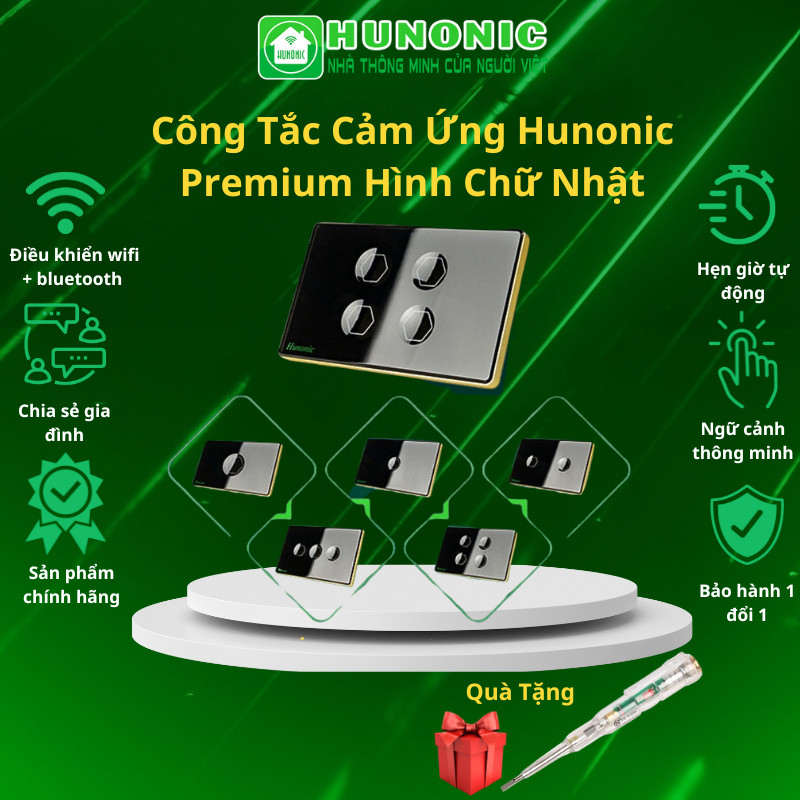 Hunonic Premium Rectangular Gold Touch Switch, Wifi Smart Switch Remote ...