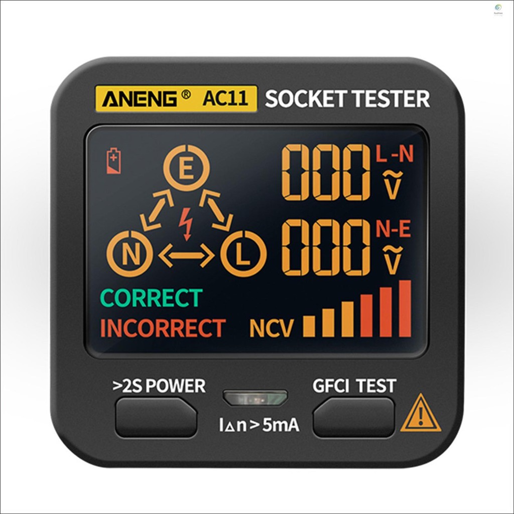 ANENG AC11 Socket Tester Electric Leakage Detector LCD Display Ground ...