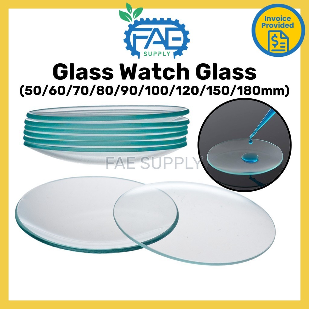 Watch glass kaca 50mm 60mm 70mm 80mm 90mm 100mm 120mm 150mm 180mm lab ...