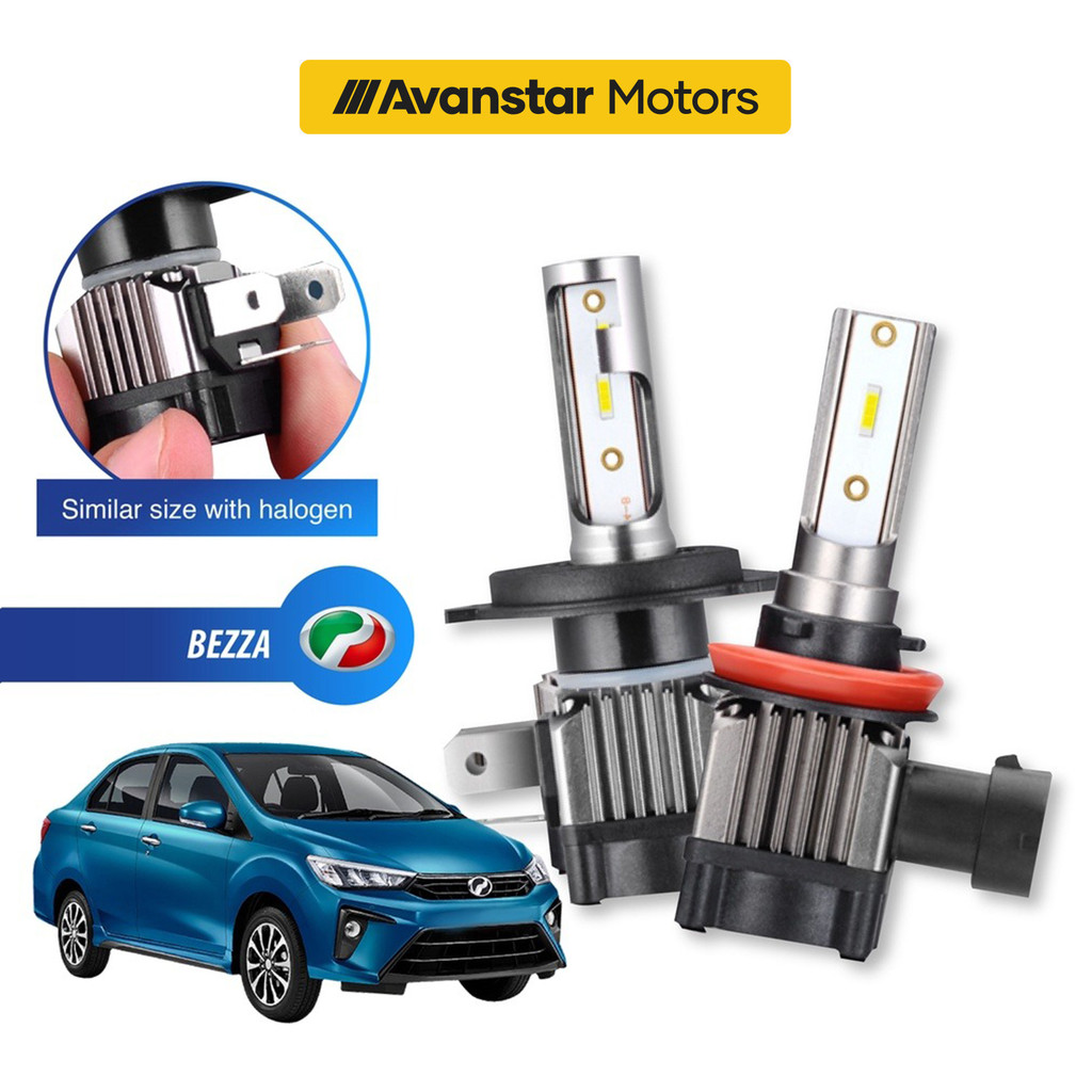 2PCS *1 Year Warranty* Perodua Bezza Mini 1:1 Car LED Headlight ...