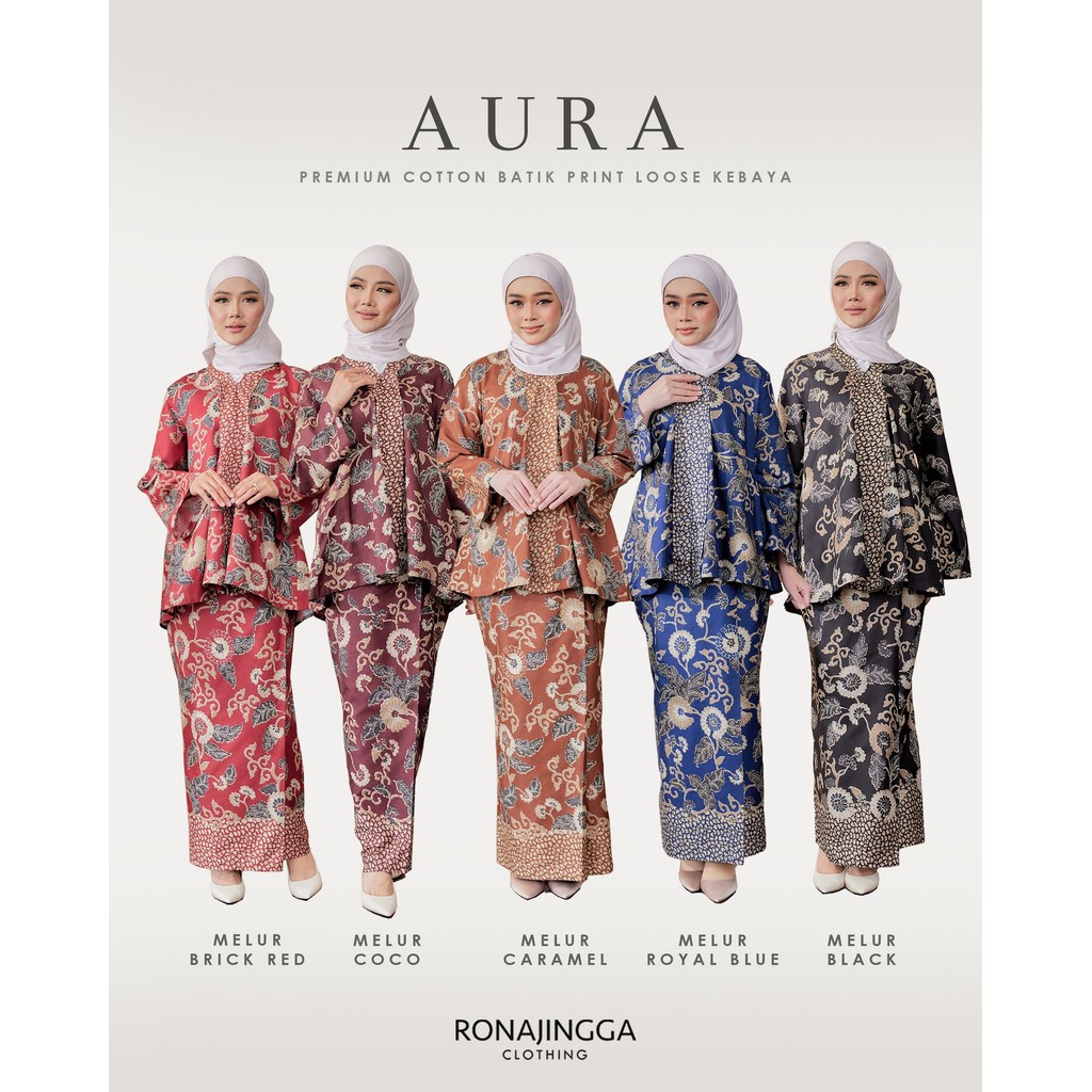 AURA Premium Cotton Batik Print Loose Kebaya | Shopee Malaysia