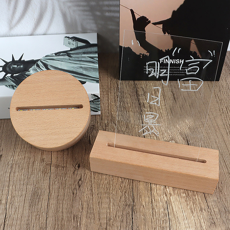 Eas AAA Battery Powered Wood Base Led Light Display Stand For Acrylic ...