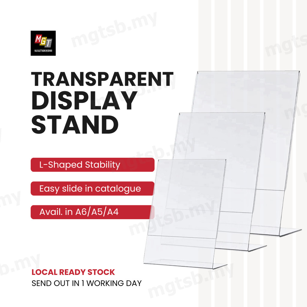 A4 A5 A6 Acrylic Display Stand Table Menu Transparent Signage Sign ...