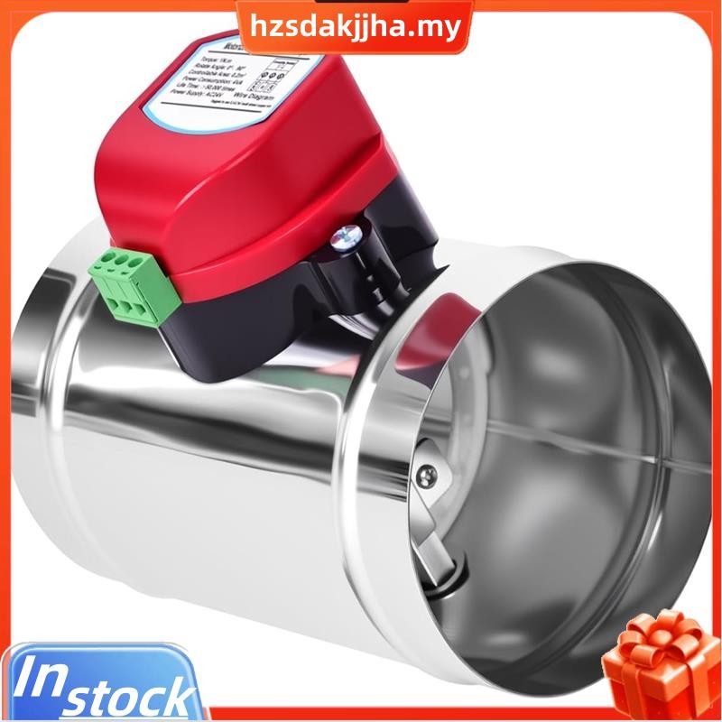 4" Motorized Duct Damper Backdraft Damper Airflow Control Damper for ...