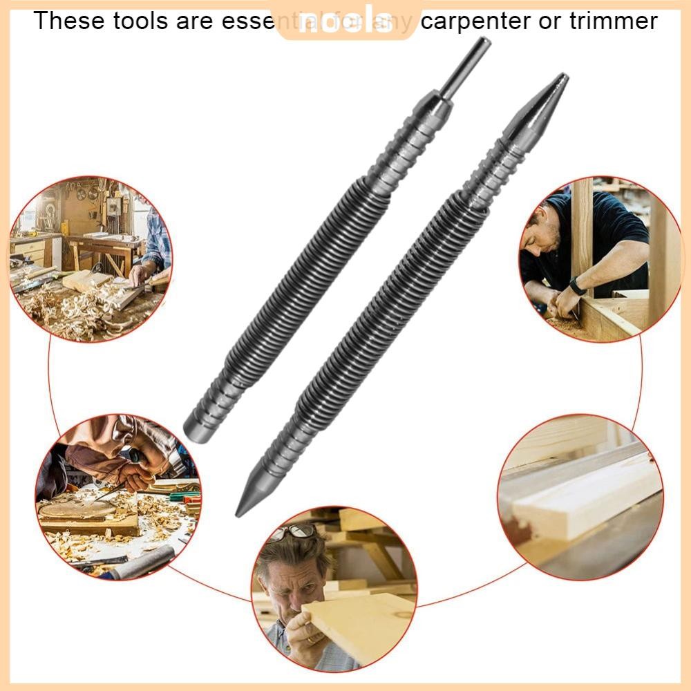 🔥Hot🔥1/2pcs Double Head Spring Loaded Center Pin Punch Tool for Wood ...
