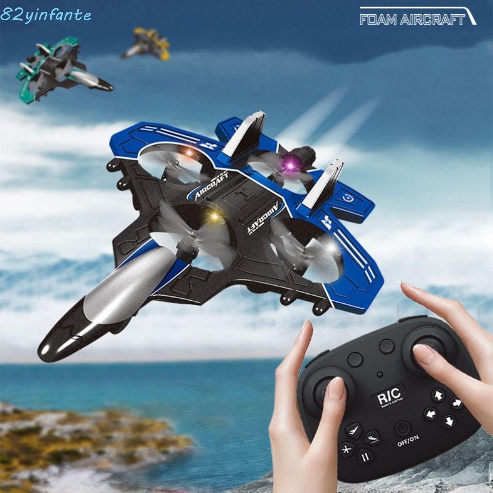 YINFANTE Remote Control Foam Fighter, EPP Foam RC Drones Glider Flying Helicopter Toy ...