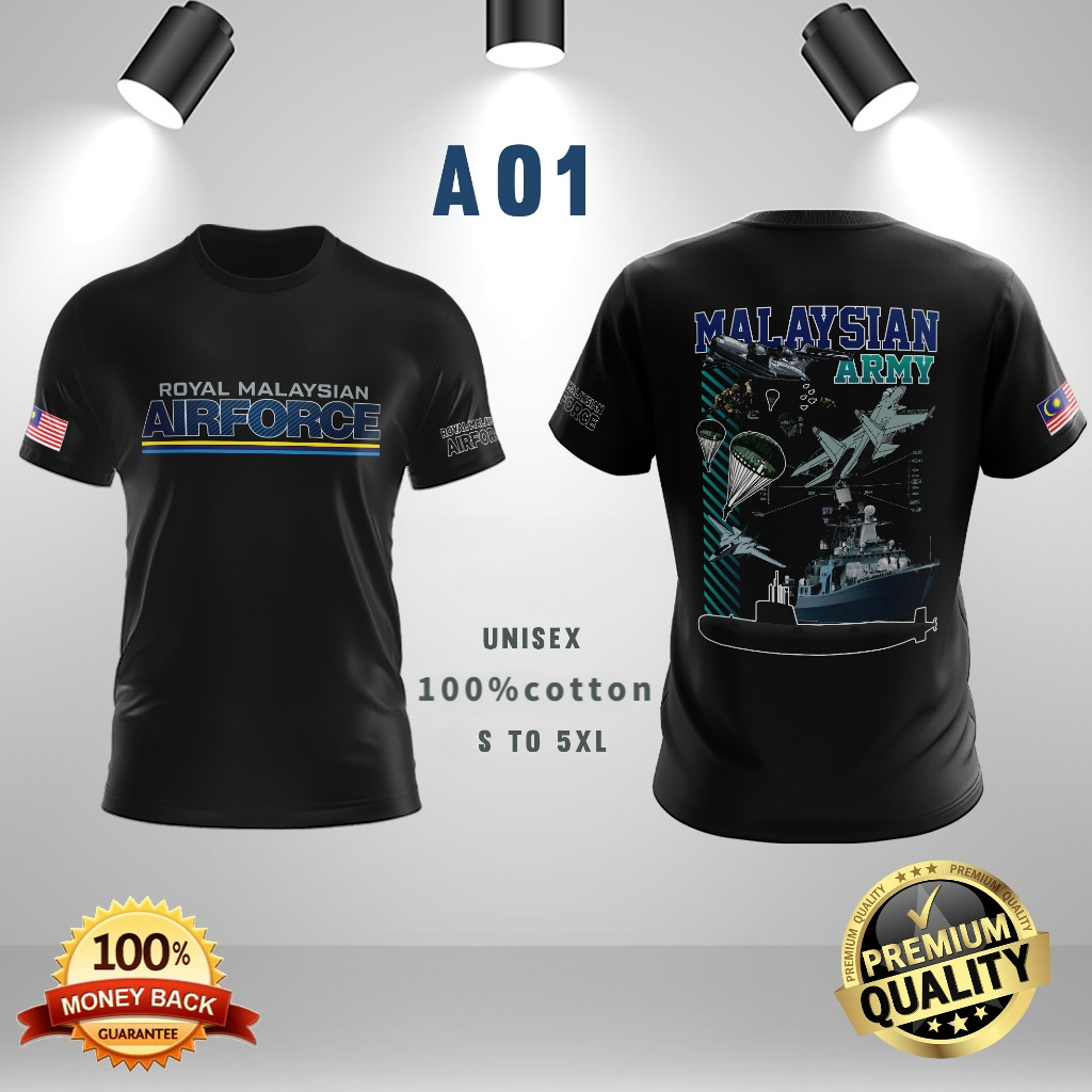 RMAF Royal Malaysian Air Force Unisex T shirt | 100% Cotton 170GSM ...