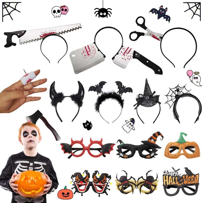 Horror Halloween Fake Bloody Ax Saws Knife Gothic Hair Hoop Headband ...
