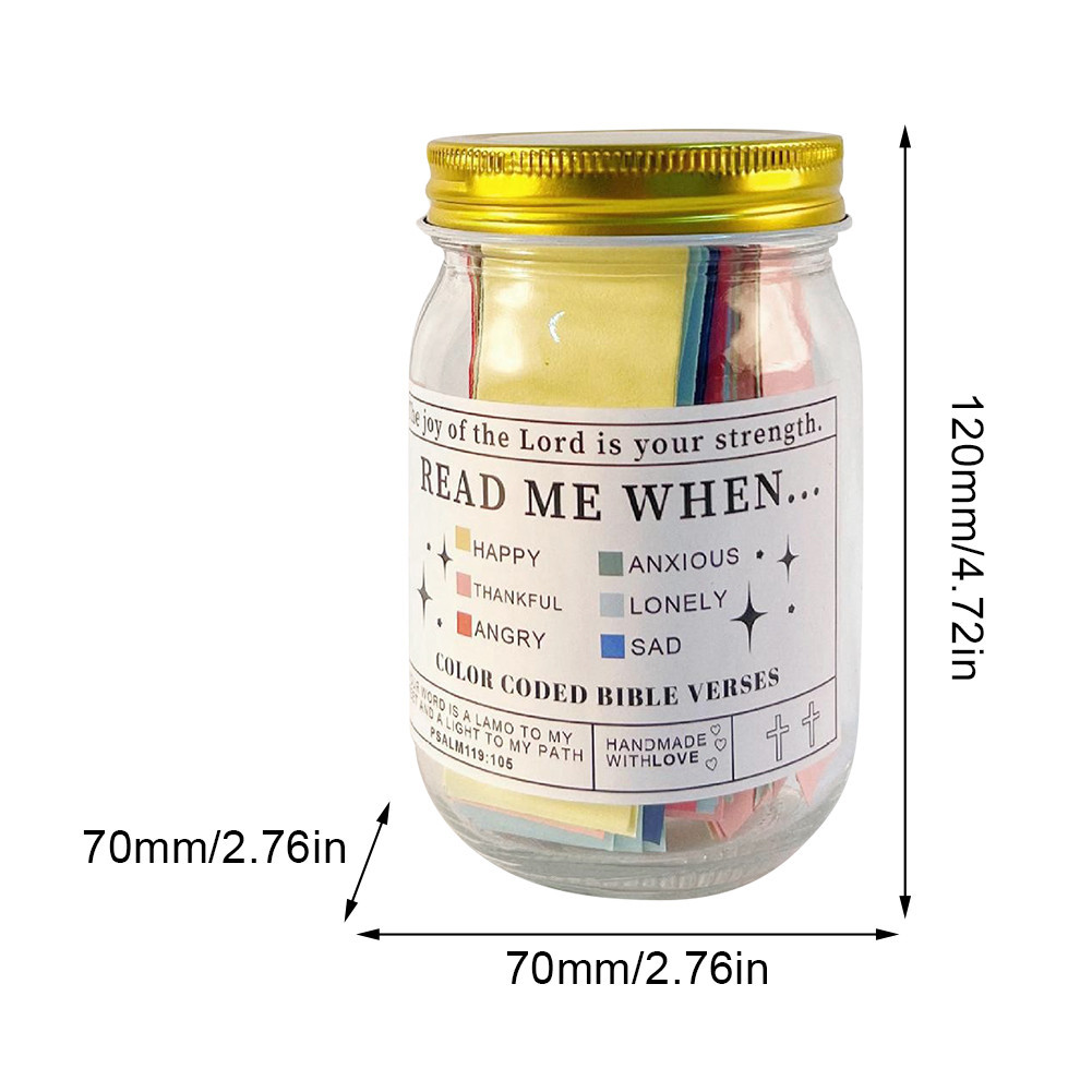{Warm} Bible Verse Jar Scripture Jar Color Coded Blessings Jar 60 Cards ...