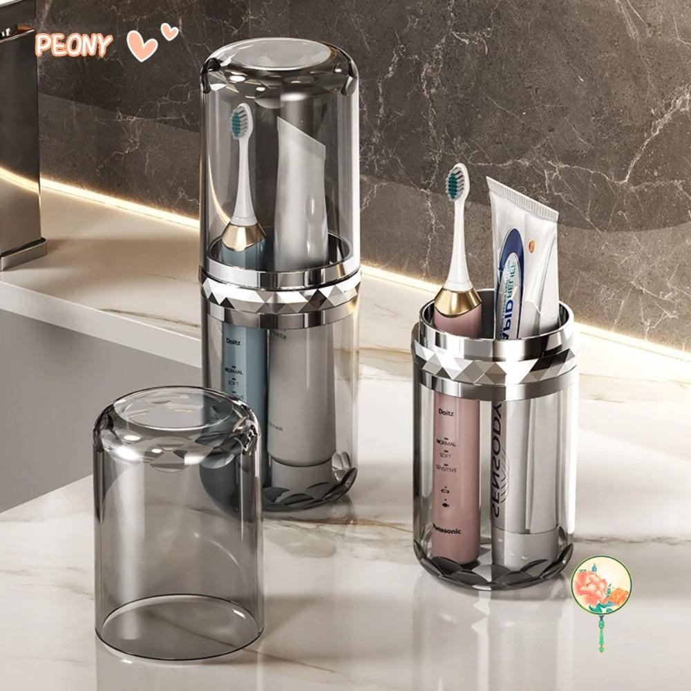 PEONY-HOME Toothpaste Storage Cup, Portable Wash Cup Toothbrush Holder ...